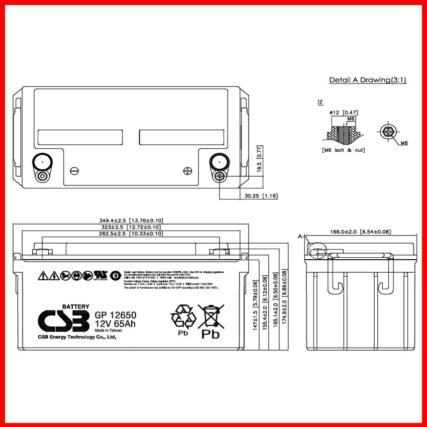 ẮC QUY CSB GP12650 12V 65Ah CHÍNH HÃNG - SIÊU BỀN